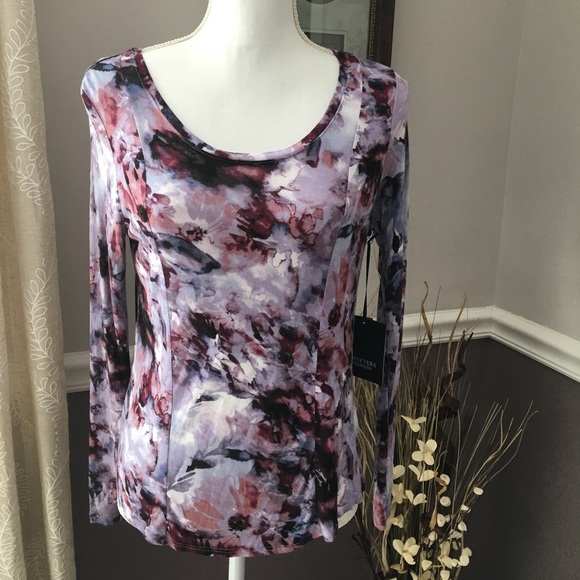 Simply Vera Vera Wang | Tops | Simply Vera Wang Long Sleeve Floral Top ...